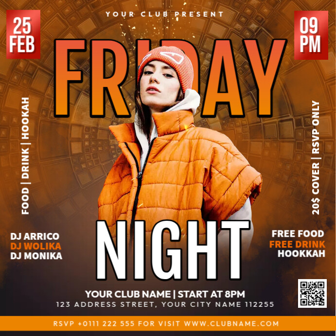 Friday Night Party Flyer Template | PosterMyWall