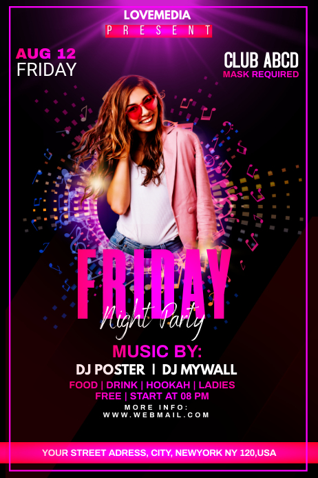 Friday Night Party Flyer Design Template | PosterMyWall