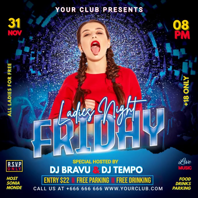 Friday Night Party Flyer Template | PosterMyWall