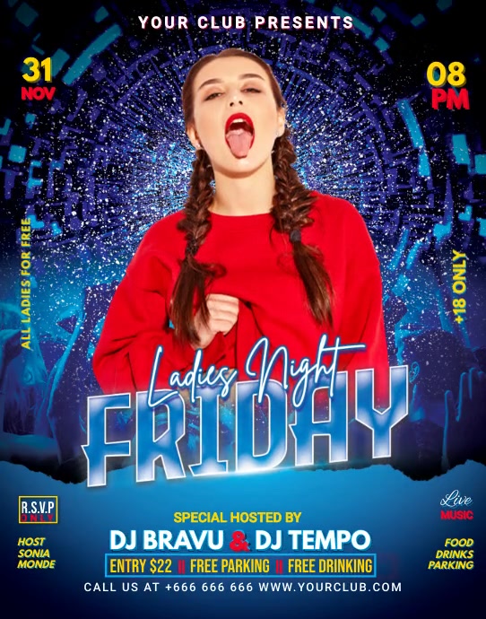 Friday Night Party Flyer Template | PosterMyWall