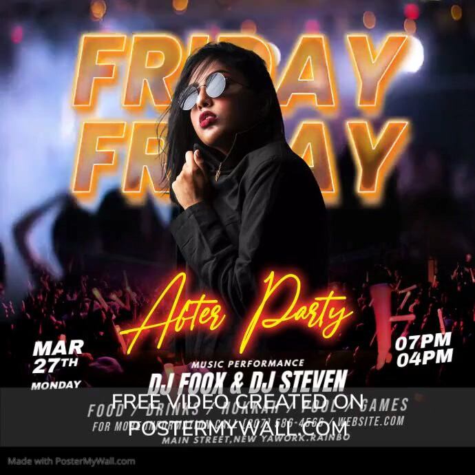 Friday Night Party FLyer Template | PosterMyWall