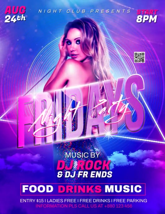Friday Night Party Flyer Design Template | PosterMyWall
