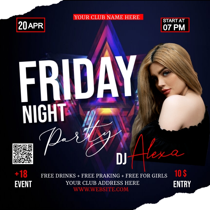 Friday Night Party flyer Template | PosterMyWall