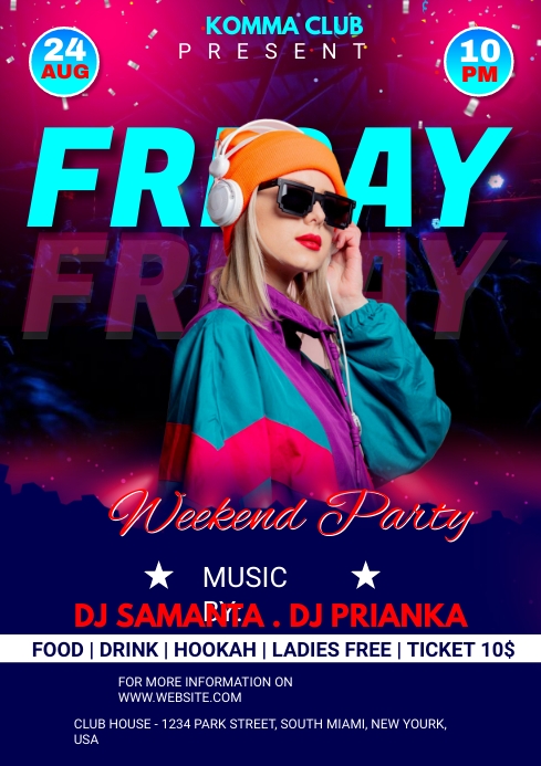 Friday Night Party Flyer Design Template | PosterMyWall