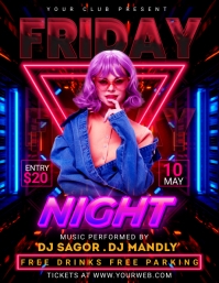 Friday Night Party Flyer Design Template | PosterMyWall