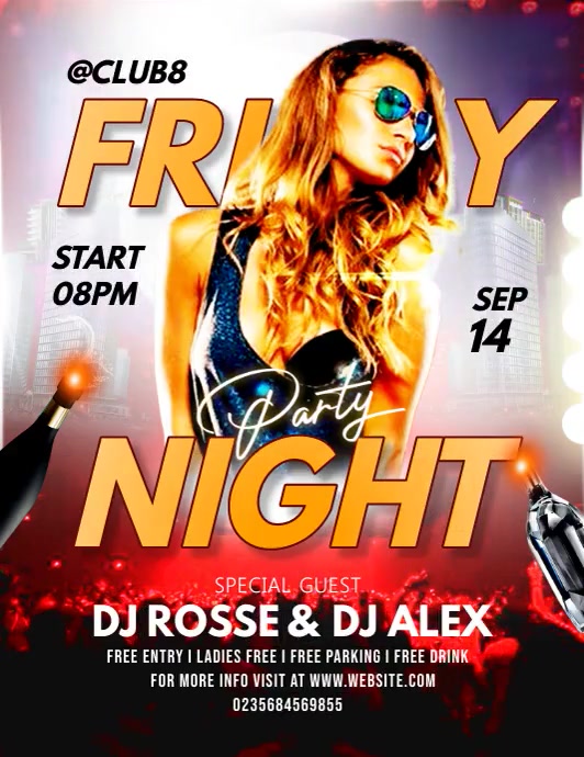 Friday Night Party FLyer Template | PosterMyWall