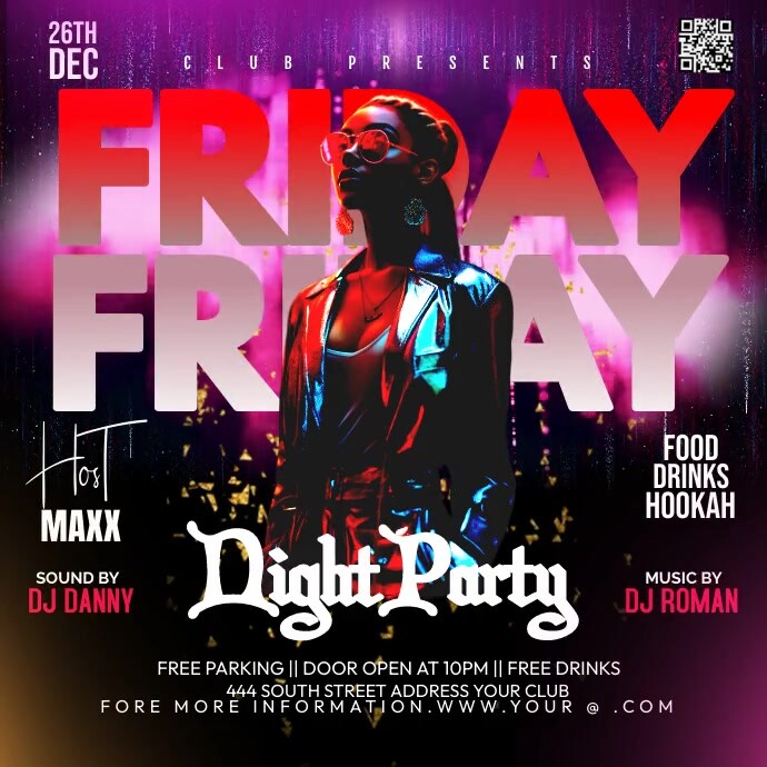 Friday night party flyer Template | PosterMyWall