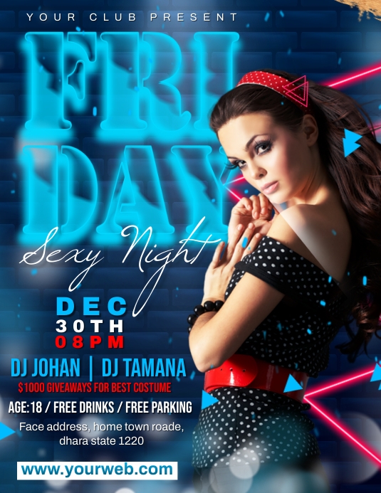 Friday Night Party Flyer Design Template | PosterMyWall