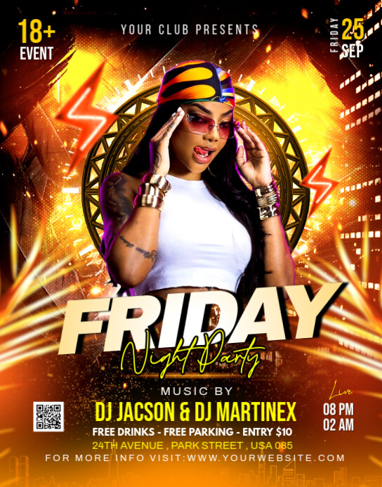 Friday Night Party Flyer Template | PosterMyWall