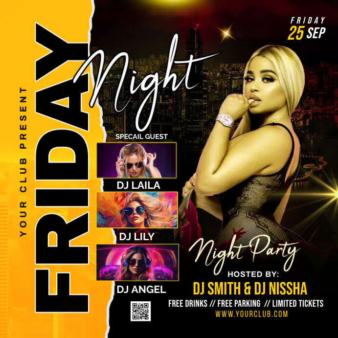 Friday Night Party Flyer Template | PosterMyWall