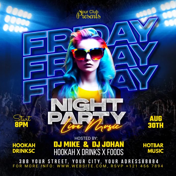Plantilla de Friday Night Party Flyer | PosterMyWall