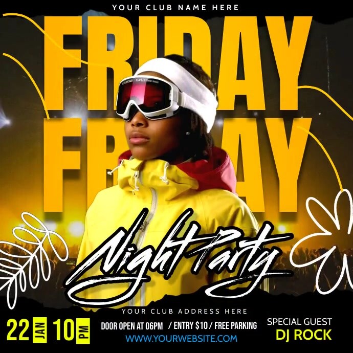 Plantilla de friday night Party Flyer Design | PosterMyWall