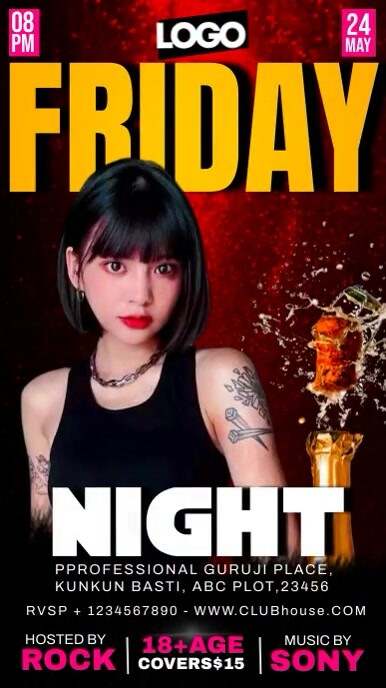 friday night party flyer graphics Template | PosterMyWall