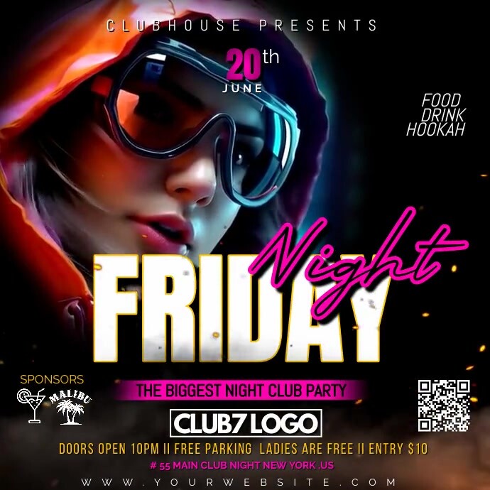 FRIDAY NIGHT PARTY FLYER POSTER Template | PosterMyWall