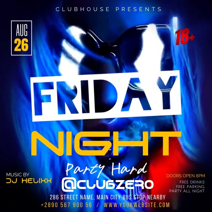 FRIDAY NIGHT PARTY FLYER POSTER Template | PosterMyWall