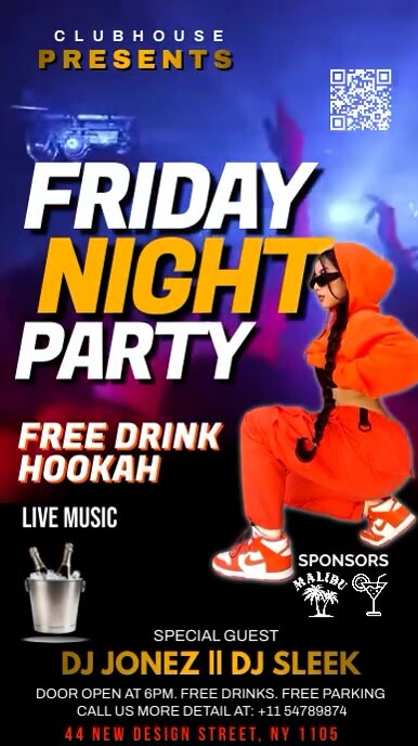 FRIDAY NIGHT PARTY FLYER POSTER Template | PosterMyWall