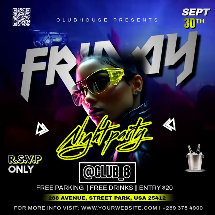 FRIDAY NIGHT PARTY FLYER TEMPLATE | PosterMyWall