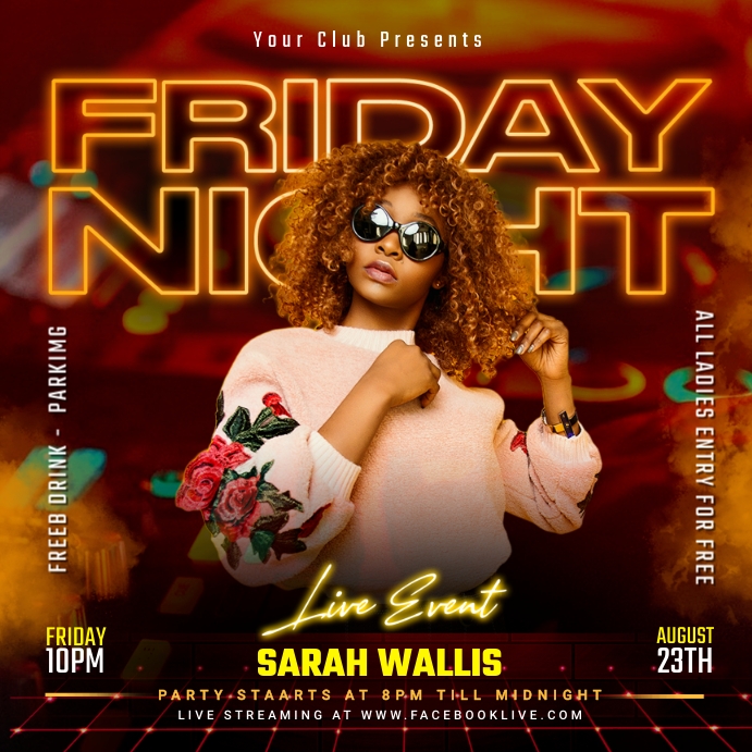 Friday Night Party Flyers Template | PosterMyWall