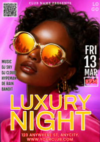 Pink Friday Night Party Invitation Social Media Event A4 Template ...