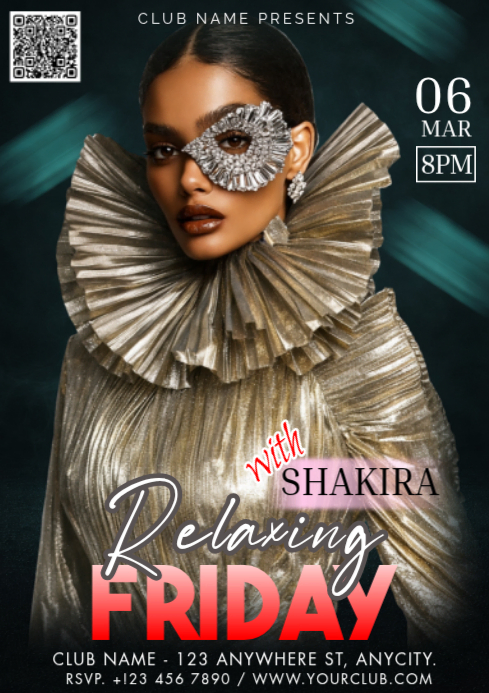 Friday Night Party Invitation Social Media Event A4 Template | PosterMyWall
