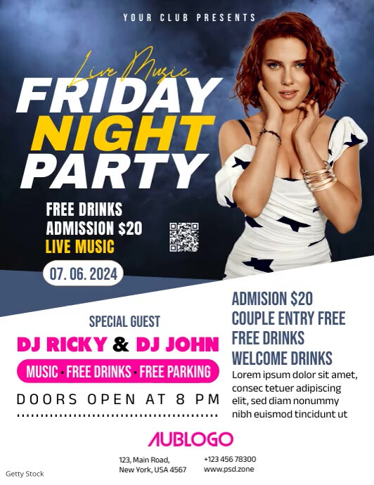 Friday Night Party Live Music Template | PosterMyWall