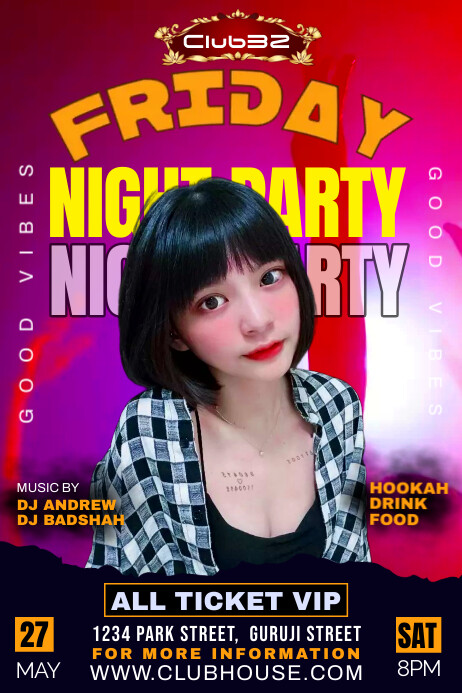 friday night Party/night club/dj night/adult Template | PosterMyWall