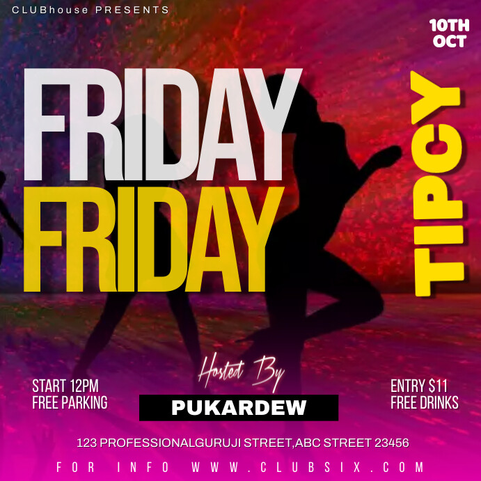 friday night Party/night club/dj night/adult Template | PosterMyWall