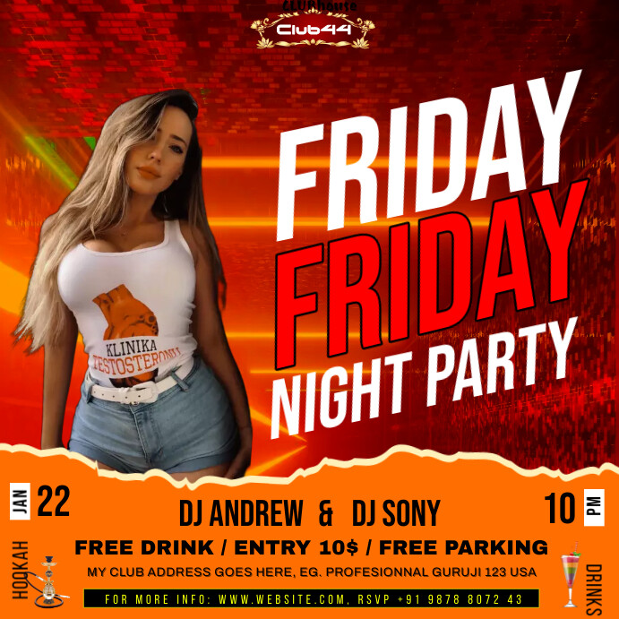 friday night Party/night club/dj night/adult Template | PosterMyWall