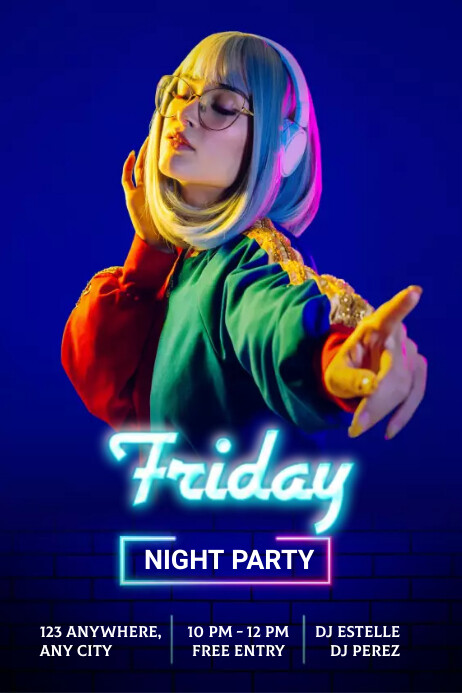 Friday Night Party Poster Template | PosterMyWall