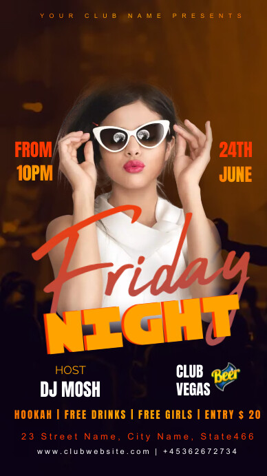 Friday night party poster Template | PosterMyWall