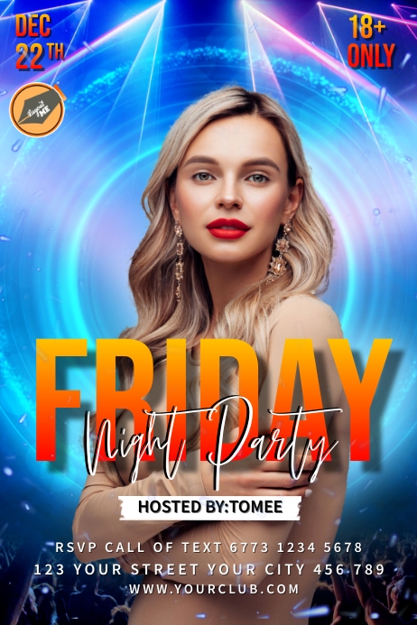 Plantilla de Friday Night Party Poster | PosterMyWall