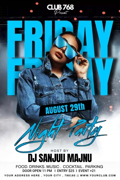 Friday Night Party Poster Template | PosterMyWall