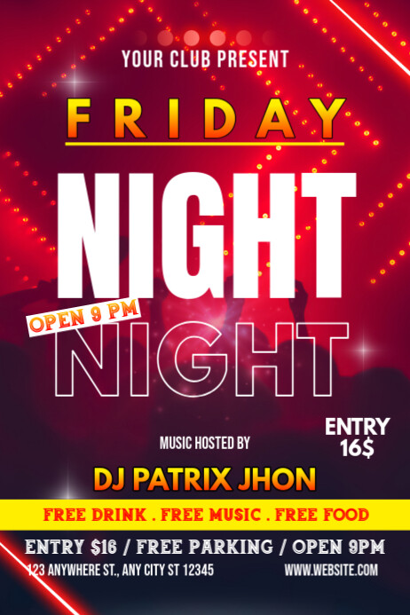 Friday night party poster Template | PosterMyWall