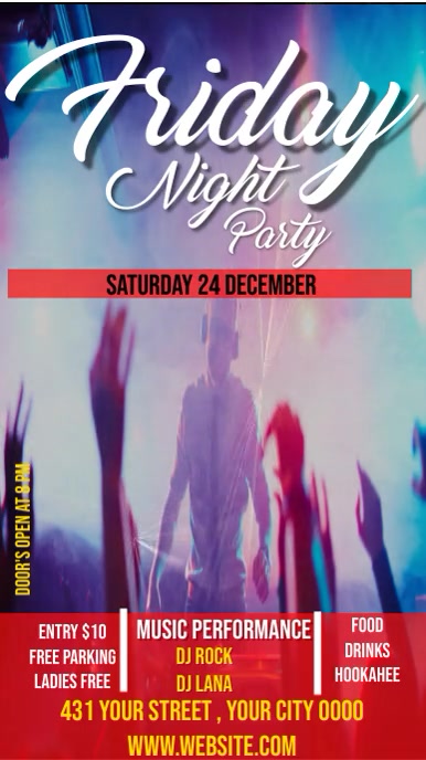 Friday Night party template | PosterMyWall