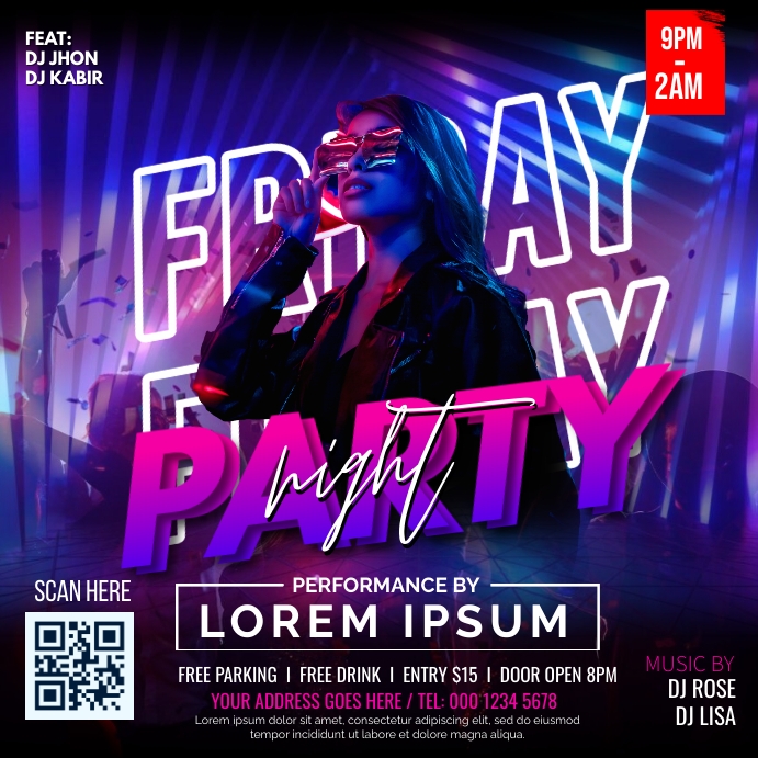 Friday Night Party Template | PosterMyWall