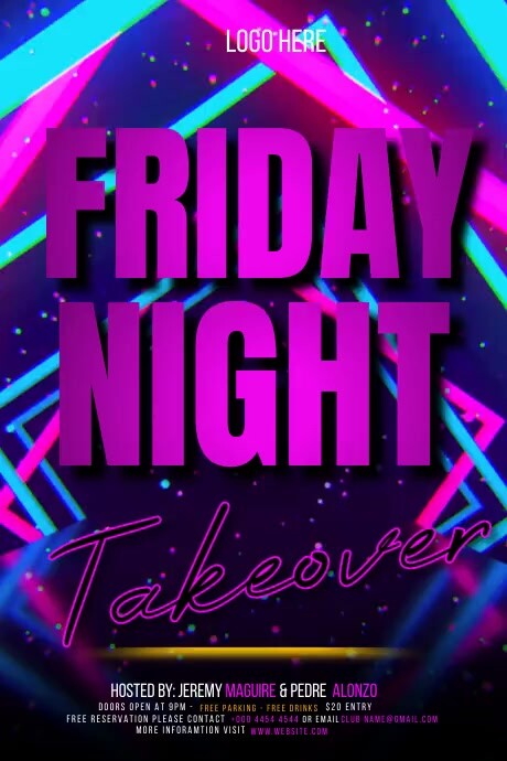 Friday Night Party Template | PosterMyWall