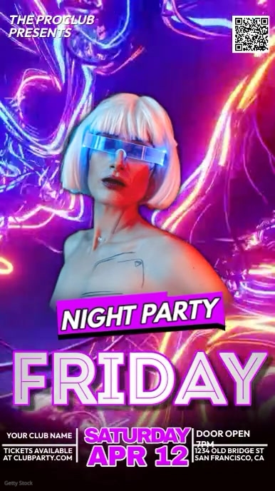 Plantilla de Friday Night Party Video | PosterMyWall