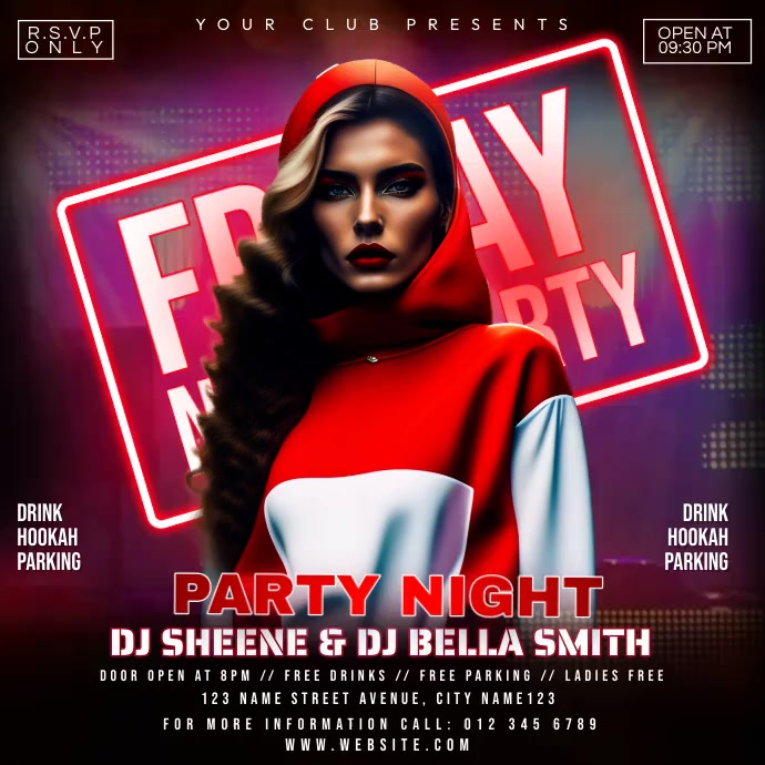 Friday Night Party Video Templates | PosterMyWall