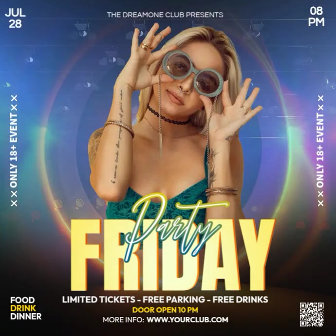 Friday Night Party Video Templates | PosterMyWall