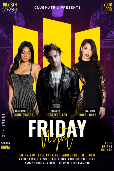FRIDAY NIGHT PARY Template | PosterMyWall