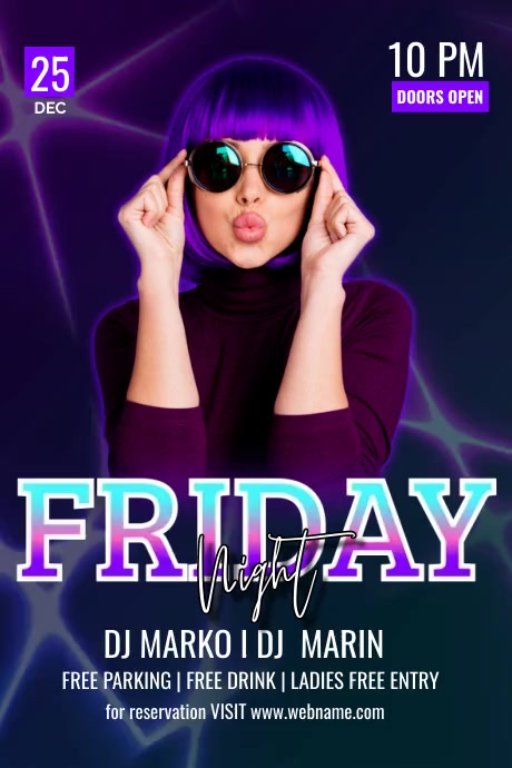 Plantilla de Friday Night Poster Video | PosterMyWall