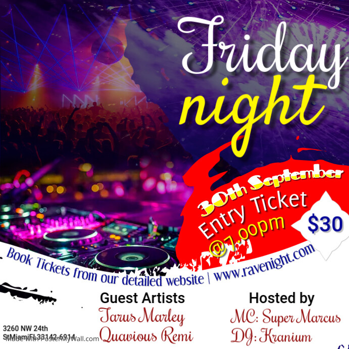 Friday Night Rave Template | PosterMyWall