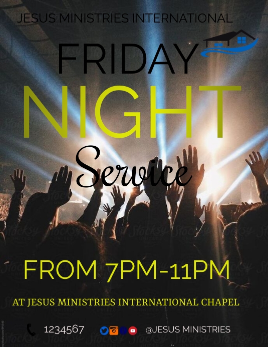 FRIDAY NIGHT SERVICE Template | PosterMyWall