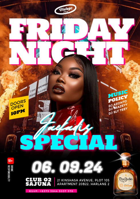 Friday Night Special Event Party Flyer Poster A4 Template | PosterMyWall