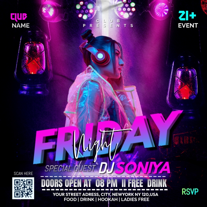 Plantilla de Friday Night Template | PosterMyWall