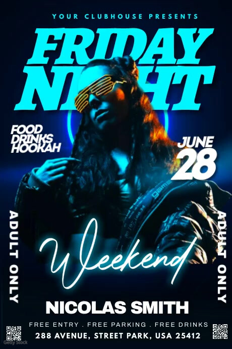 Plantilla de FRIDAY NIGHT TEMPLATE | PosterMyWall