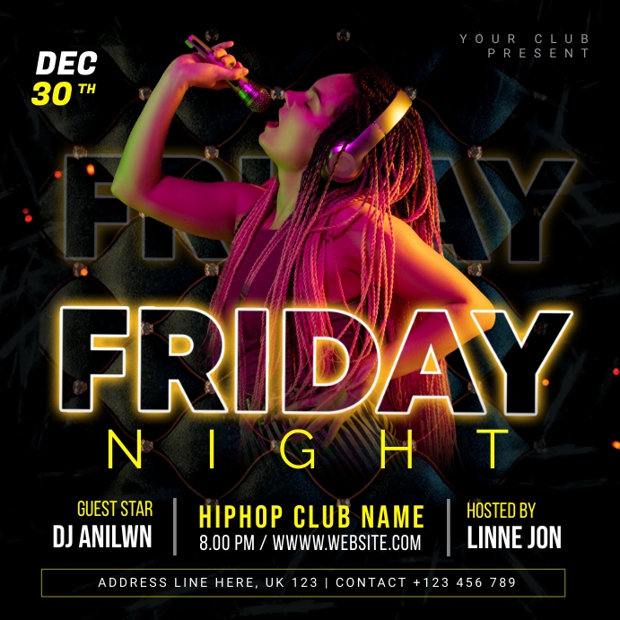 Plantilla de Friday Night template | PosterMyWall