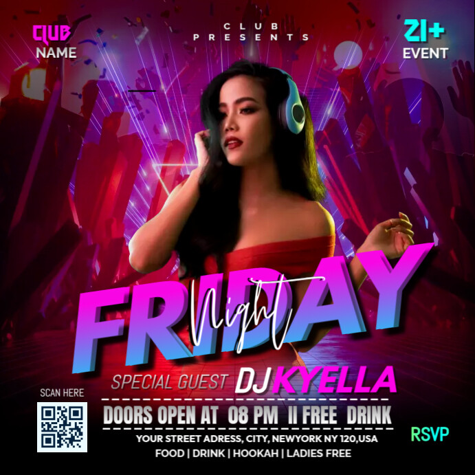 Plantilla de Friday Night Template | PosterMyWall