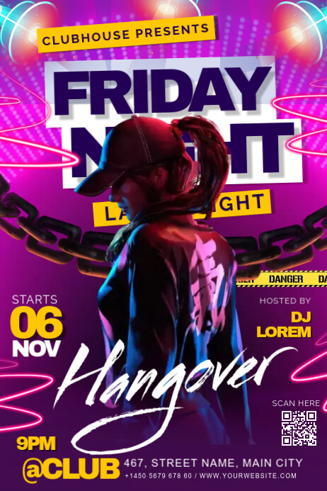 Plantilla de friday night.a | PosterMyWall