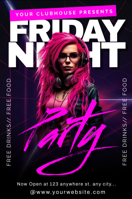 Plantilla de friday night.a | PosterMyWall